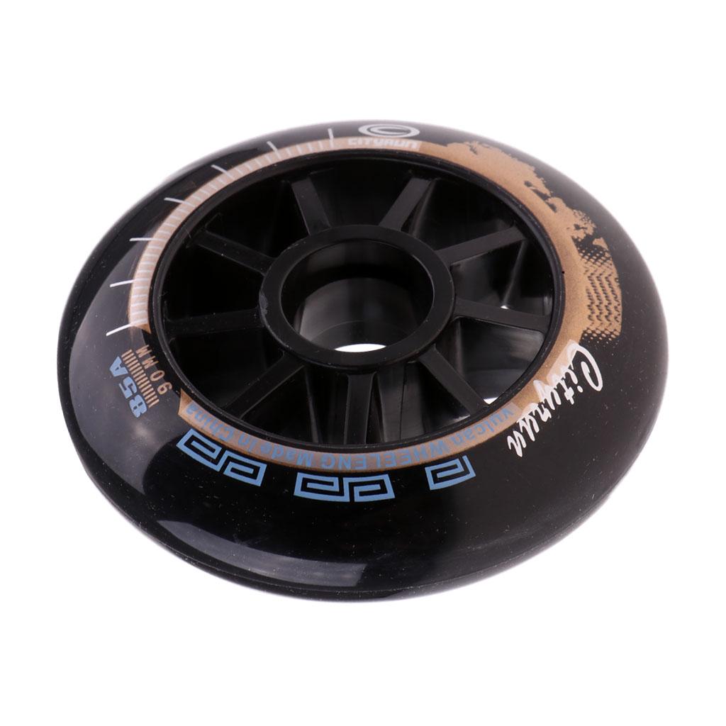 Speed Skating Wheels Outdoor Indoor Inline Skate Wheels Tool 90mm Black ...