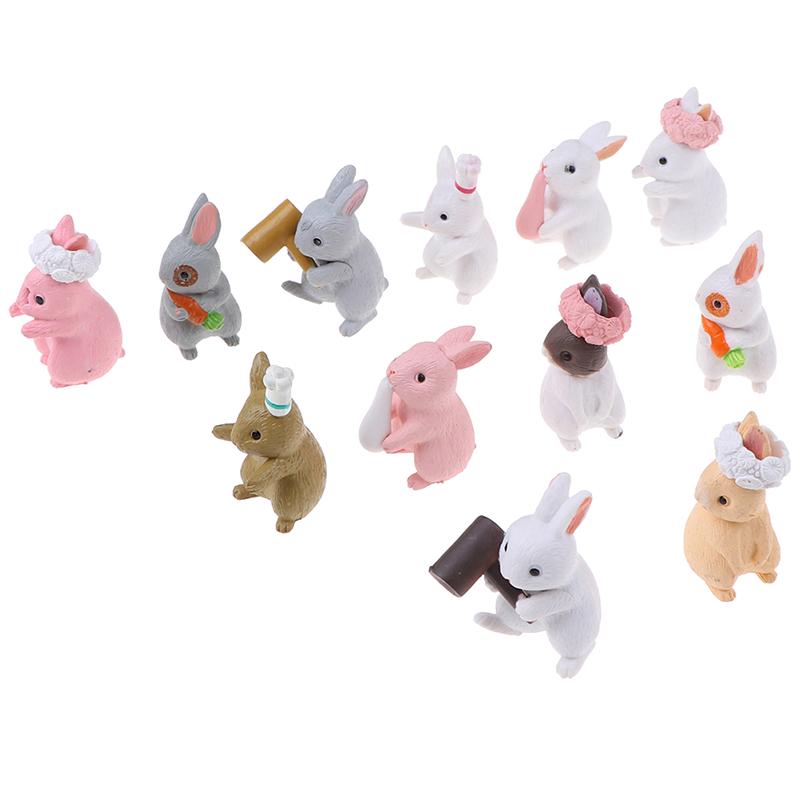 Buy 3Pc/Lot Cartoon Rabbit Action Figures Animal Model Family Miniature ...