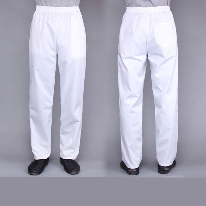 Buy Cook Pants Chef Uniform Restaurant Kitchen Trousers Elastic Waist ...