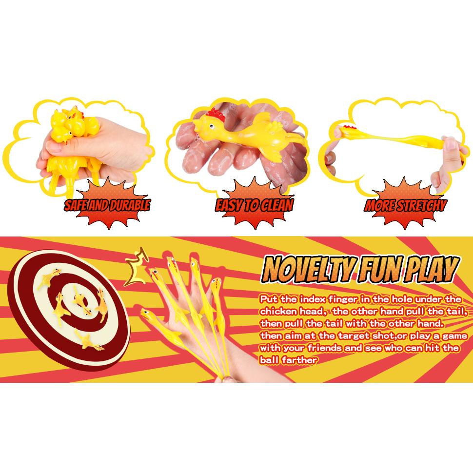 Buy 20 Packs Finger Flying Rubber Chicken Turkey Slingshot Flick ...