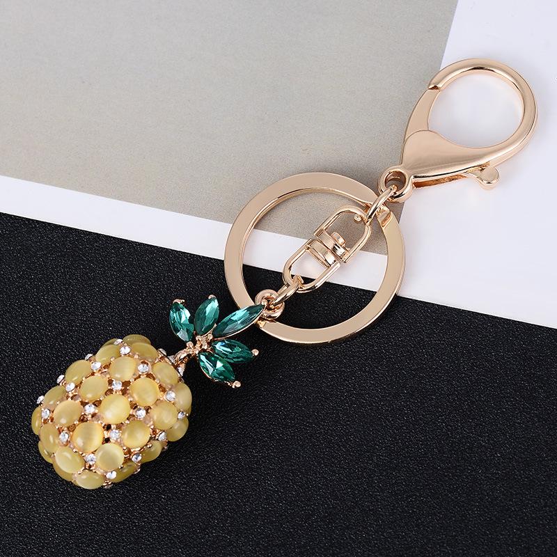 Buy Crystal Pineapple Key Ring Can Be Opened and Closed Fruit Series ...