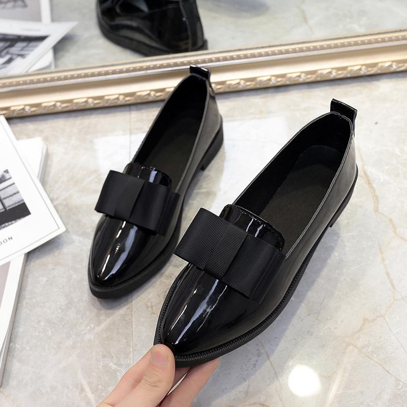 Buy Pointed Toe Women Loafers Spring Summer Black Wine Red Ladies ...