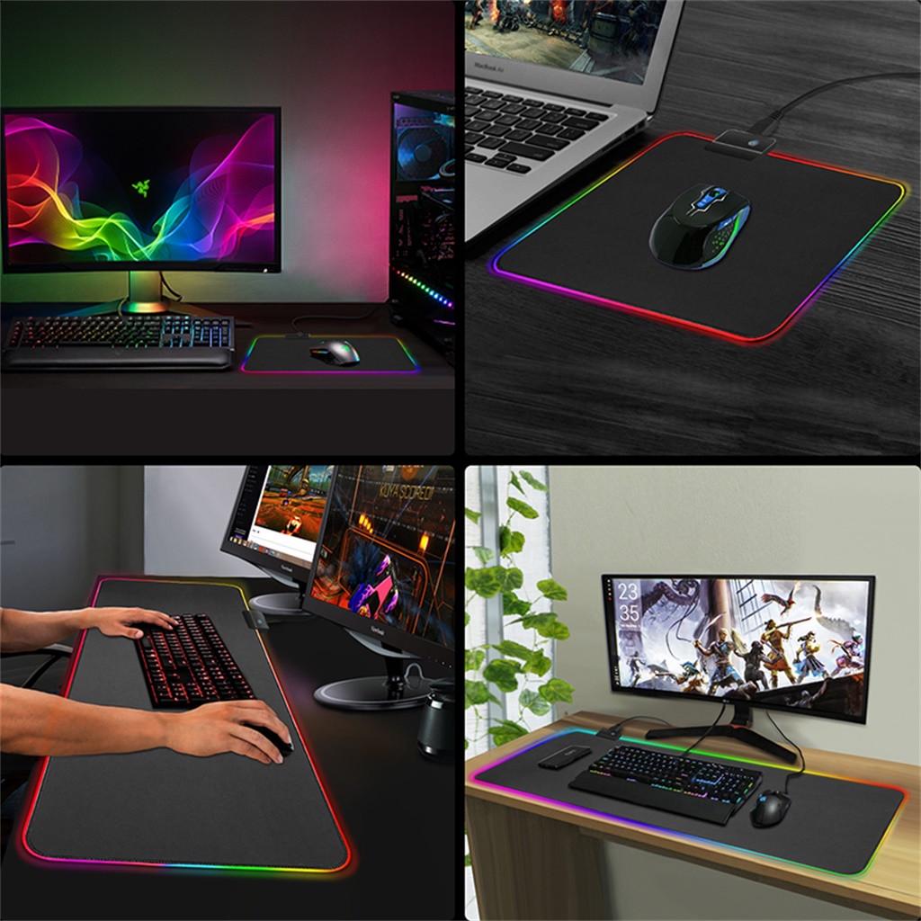 Buy Adior RGB Large Colorful LED Lighting Keyboard Mat Gaming Mouse Pad ...