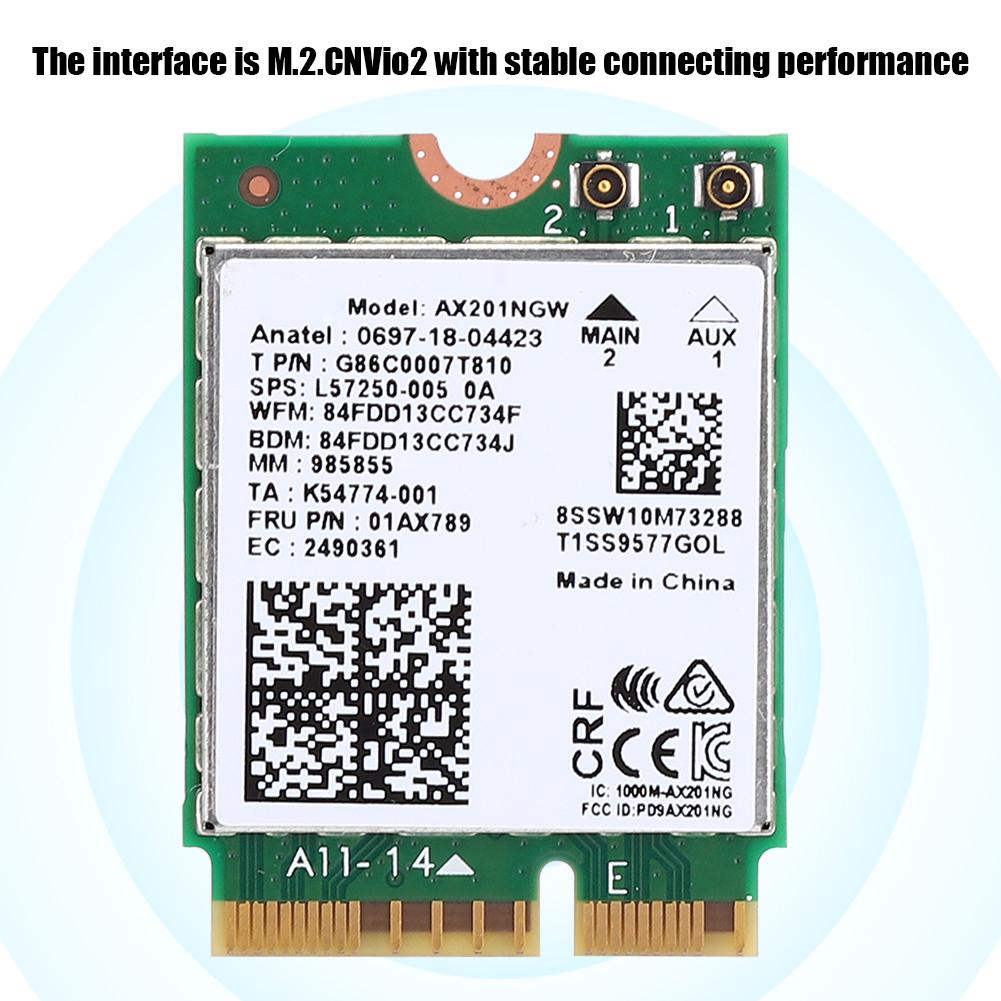 Buy Card For Ax201Ngw Wifi 6 Gigabit 2400M M.2.Cnvio2 Interface For 5.0 ...