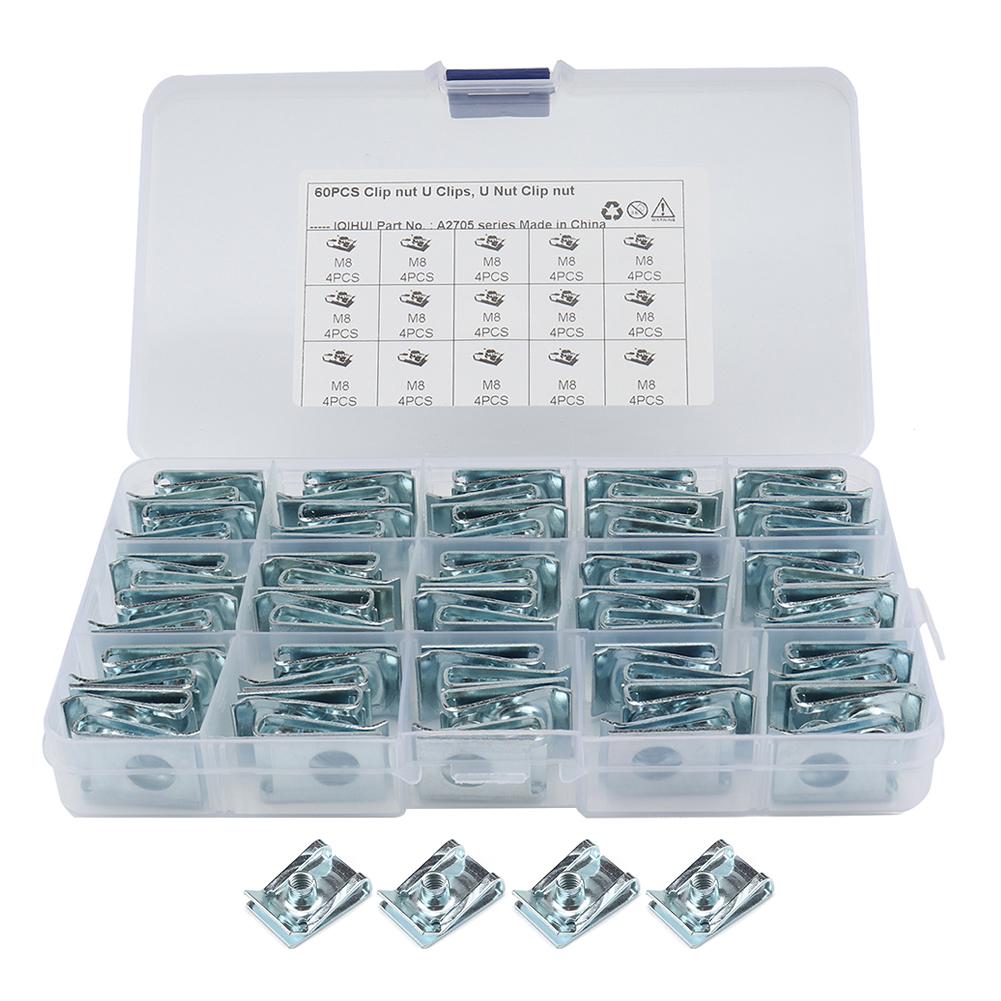 Buy 60pcs M8 Multi Thread U Nuts Car Fastener Clip Self Retaining U ...