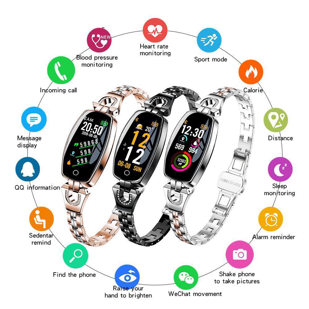 H8 Smart Bracelet Women Heart Monitor Fitness Tracker Waterproof Woman ...