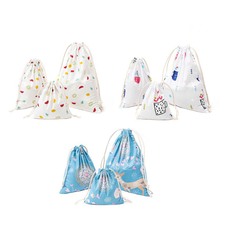 Buy Cotton Linen Drawstring Storage Bag Toy Shoes Laundry Organizer ...