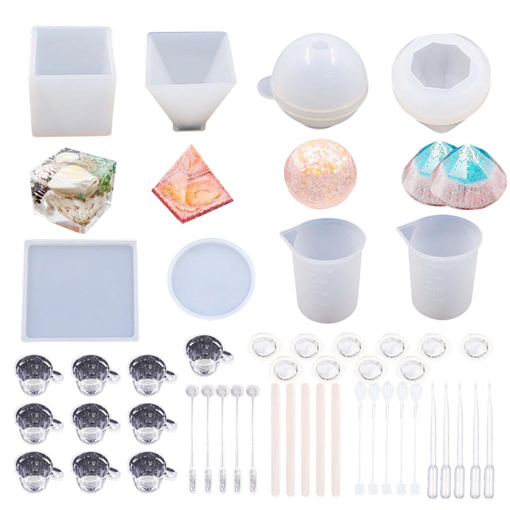 48pcs Diy Resin Casting Molds Crafts Making Accessories Pyramid Cone ...
