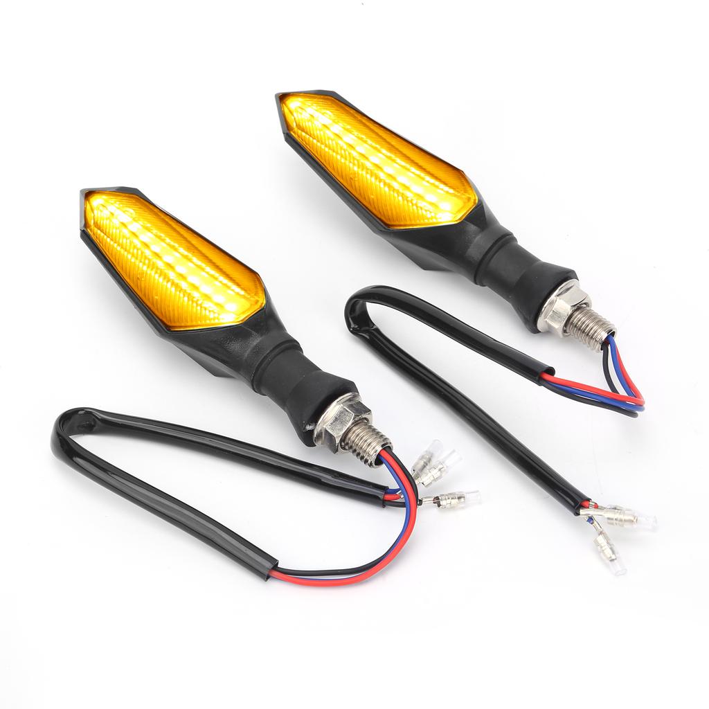 Buy 2pcs Motorcycle LED Turn Signal Lamp 12‑15V Amber Blue Light Color ...