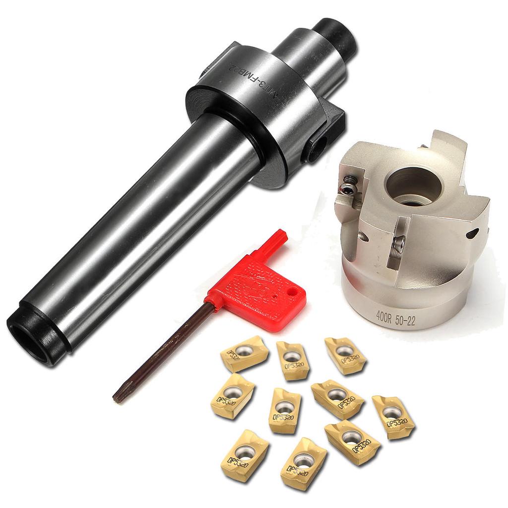 Buy MT3 FMB22 Shank 400R 50mm Face Milling CNC Cutter 10x APMT1604 ...