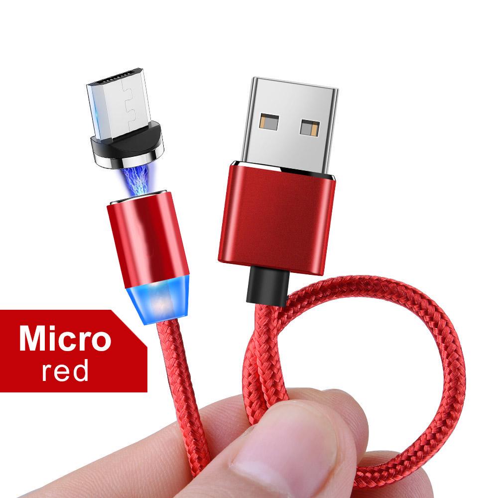 Buy LED Magnetic USB Cable Fast Charging Magnet Micro USB Type C Cable ...