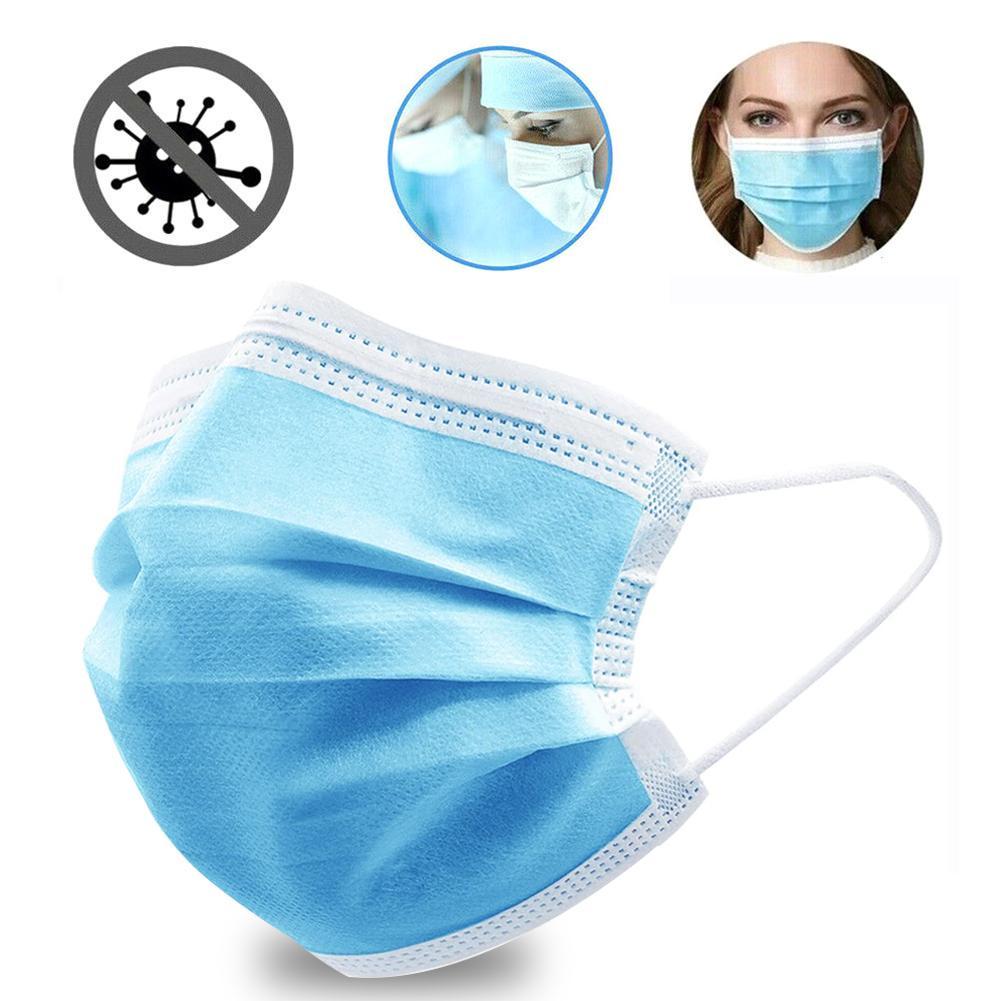 Disposable Protective Face Mask 3 Layers Loop Cover Masks Dustproof ...
