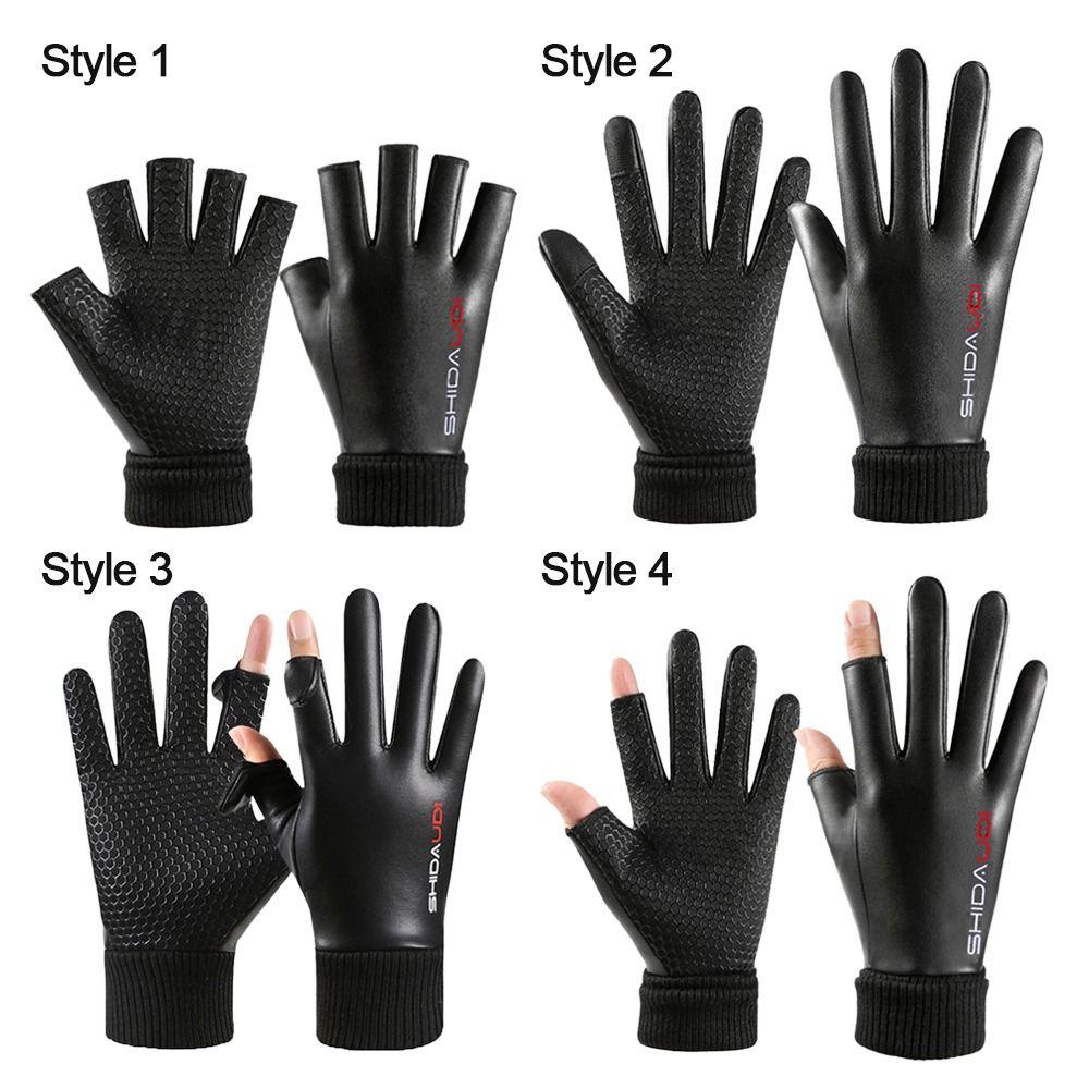 Buy Outdoor Sport Touch Screen Fleece Full Finger Mittens Furry Warm ...