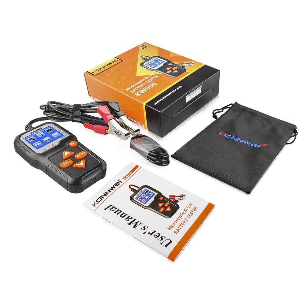 Koop KONNWEI KW650 Car Motorcycle Battery Tester 12V 6V Battery System ...