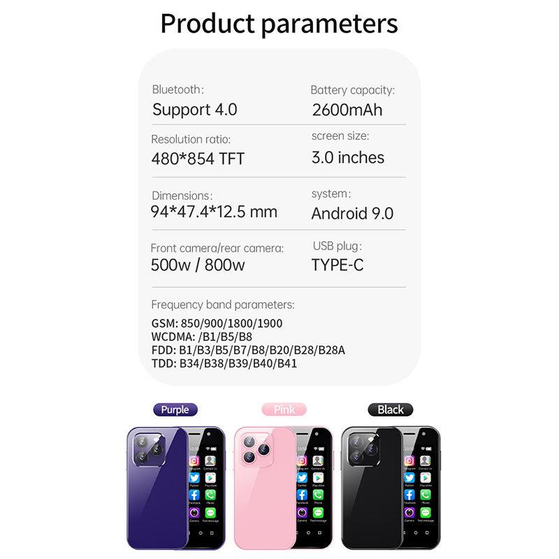 Soyes XS14 Pro 3,0-дюймовый 4G мини-смартфон Android 9,0 Dual Sim Face ID двойная камера Wi-Fi ...