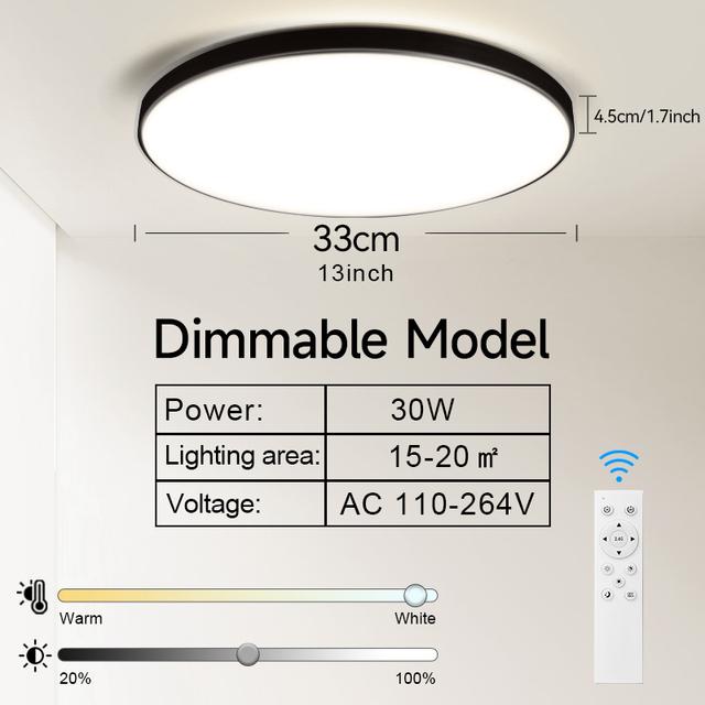 Cheap Led Ceiling Lamps With Remote Control Brightness Dimmable Led ...