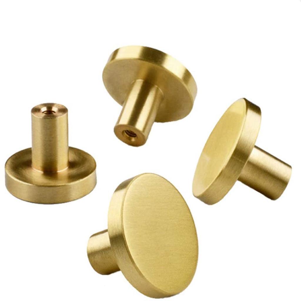 4 Pieces Solid Brass Round Single Hole Small Handle,Gold (20mm * 25mm ...