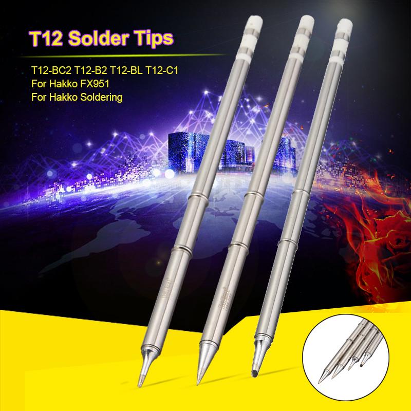 Brand 4 Pcs Iron Tips T12 Soldering Solder T12-Bc2 T12-B2 T12-Bl T12-C1 ...