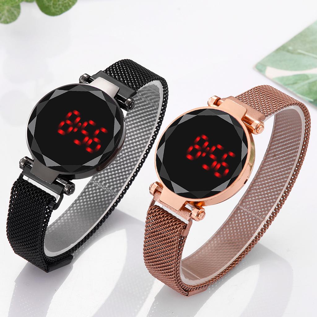 Buy Women Touch Screen LED Watches Magnetic Stainless Steel Female ...