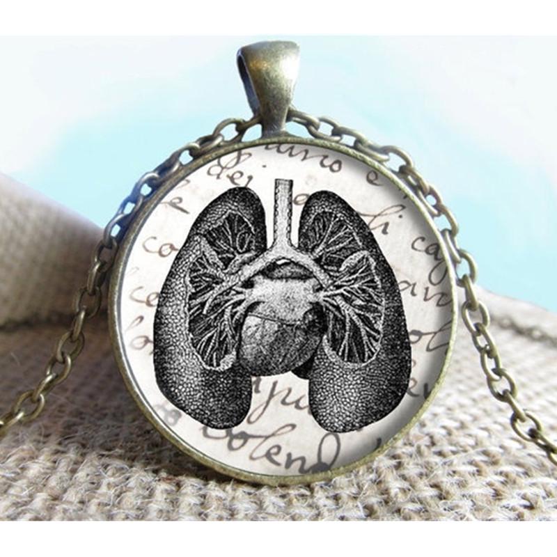 Buy Antique Lungs Diagram Pendant/Necklace Jewelry, Lung Fashion ...