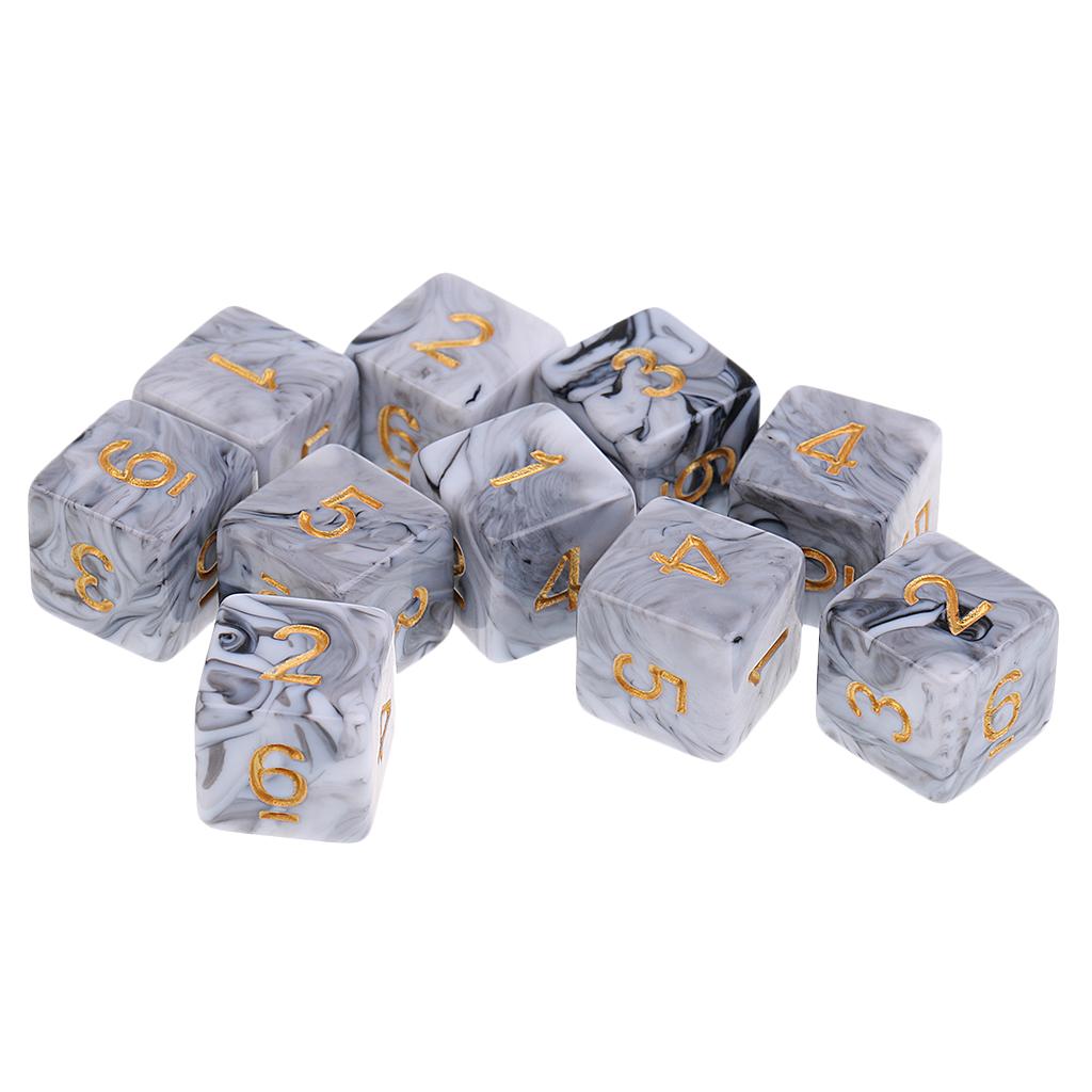 Buy 10pcs 6 Sided Dice D6 Polyhedral Dice for Dungeons and Dragons ...