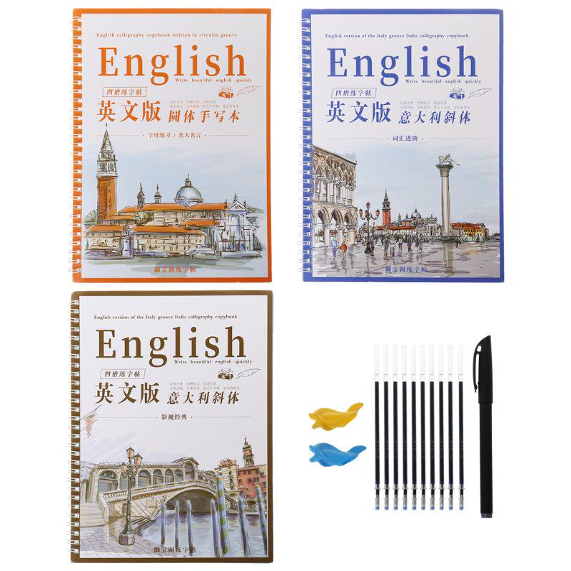 Buy Reusable Groove Calligraphy Copybook English Italic Handwriting ...