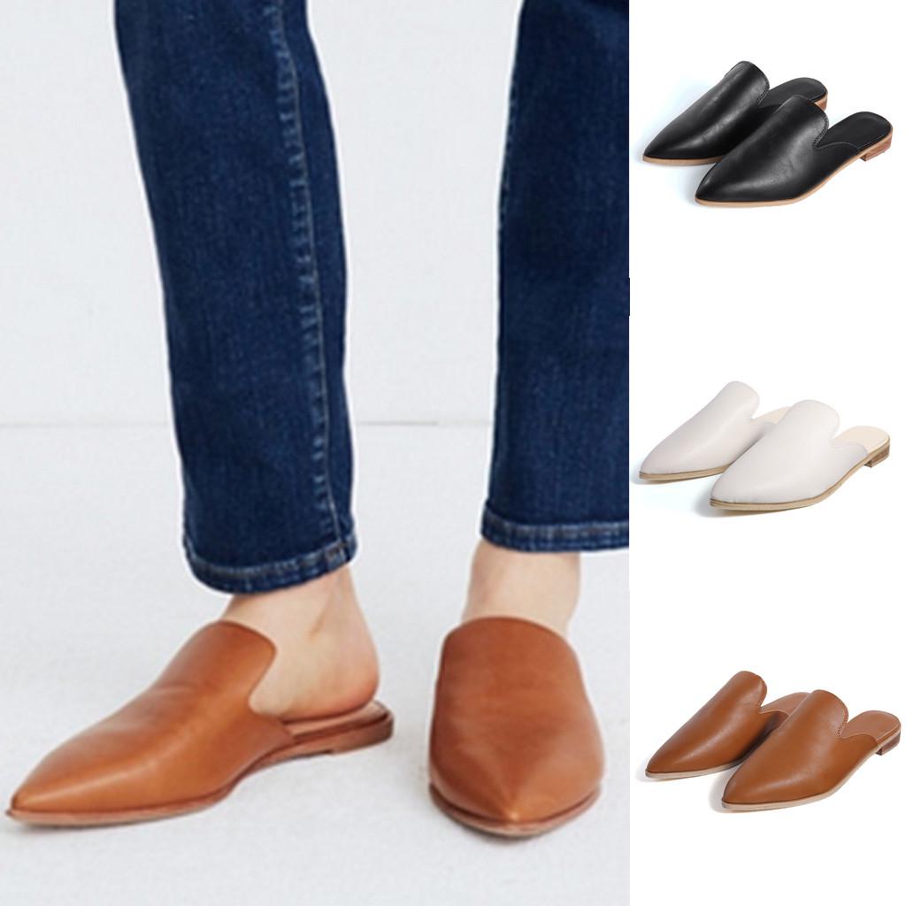 Buy Hellotocome-Women Fashion Pointed Toe Slippers Casual Slip-On Rome ...