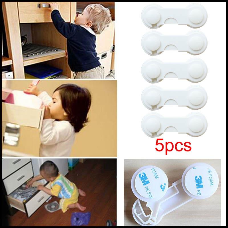 Buy 5pcs Cabinet Locks Baby Drawer Locks Children Safety Cabinet Locker ...
