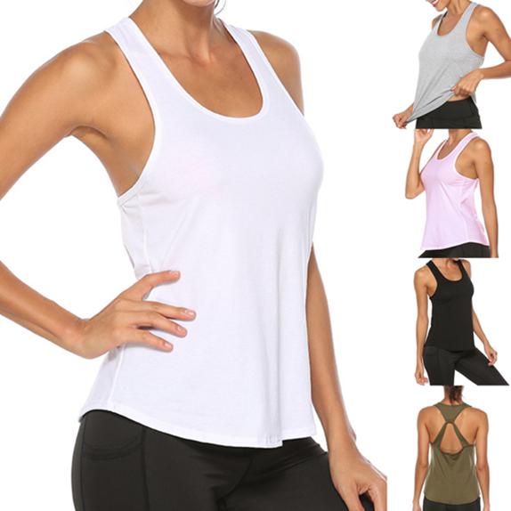 Buy Women Gym Crop Top Sport Yoga Vest Backless Fitness Tank Tops Women ...