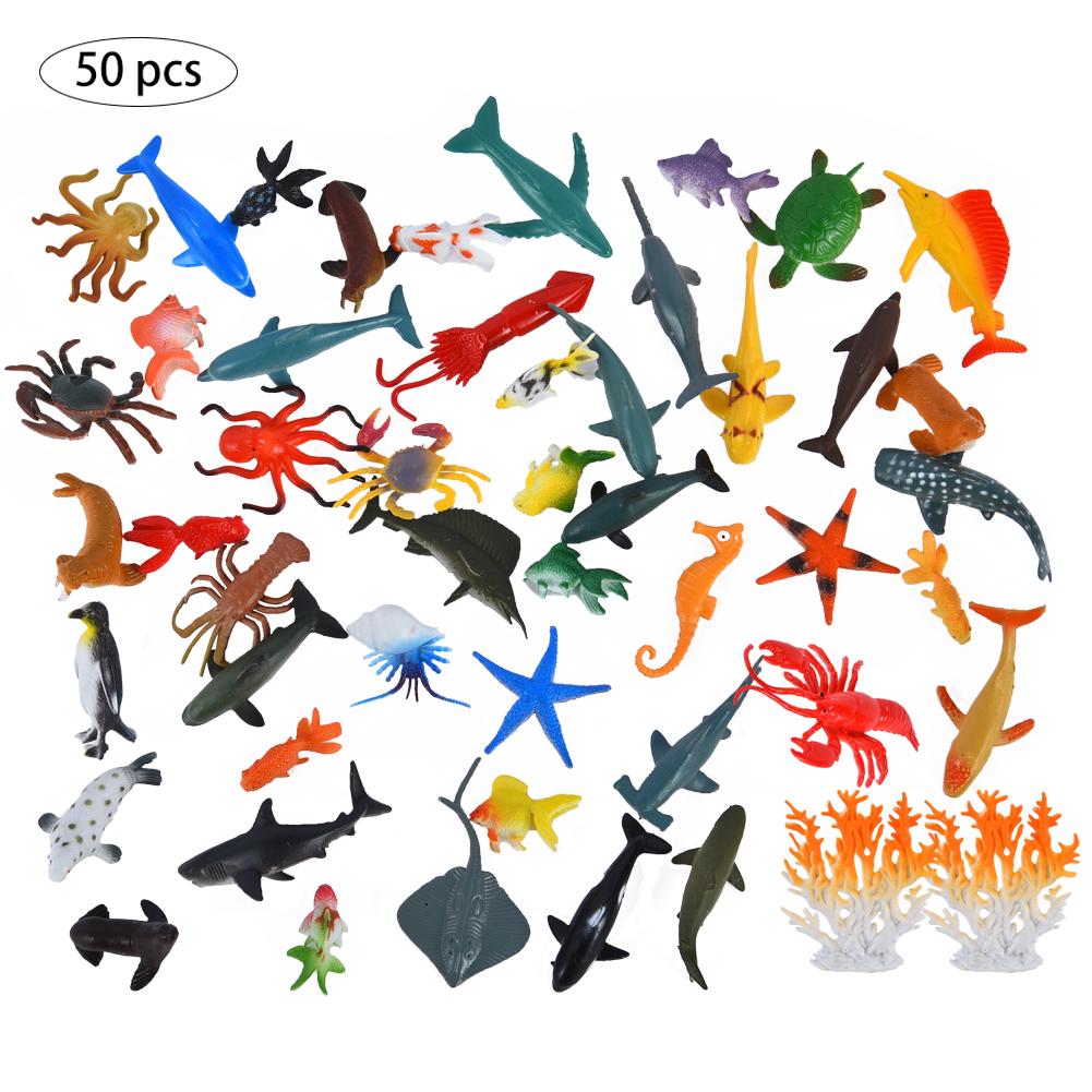 Buy 50pcs Simulation Marine Animal Model Toy Simulation Marine Animal ...