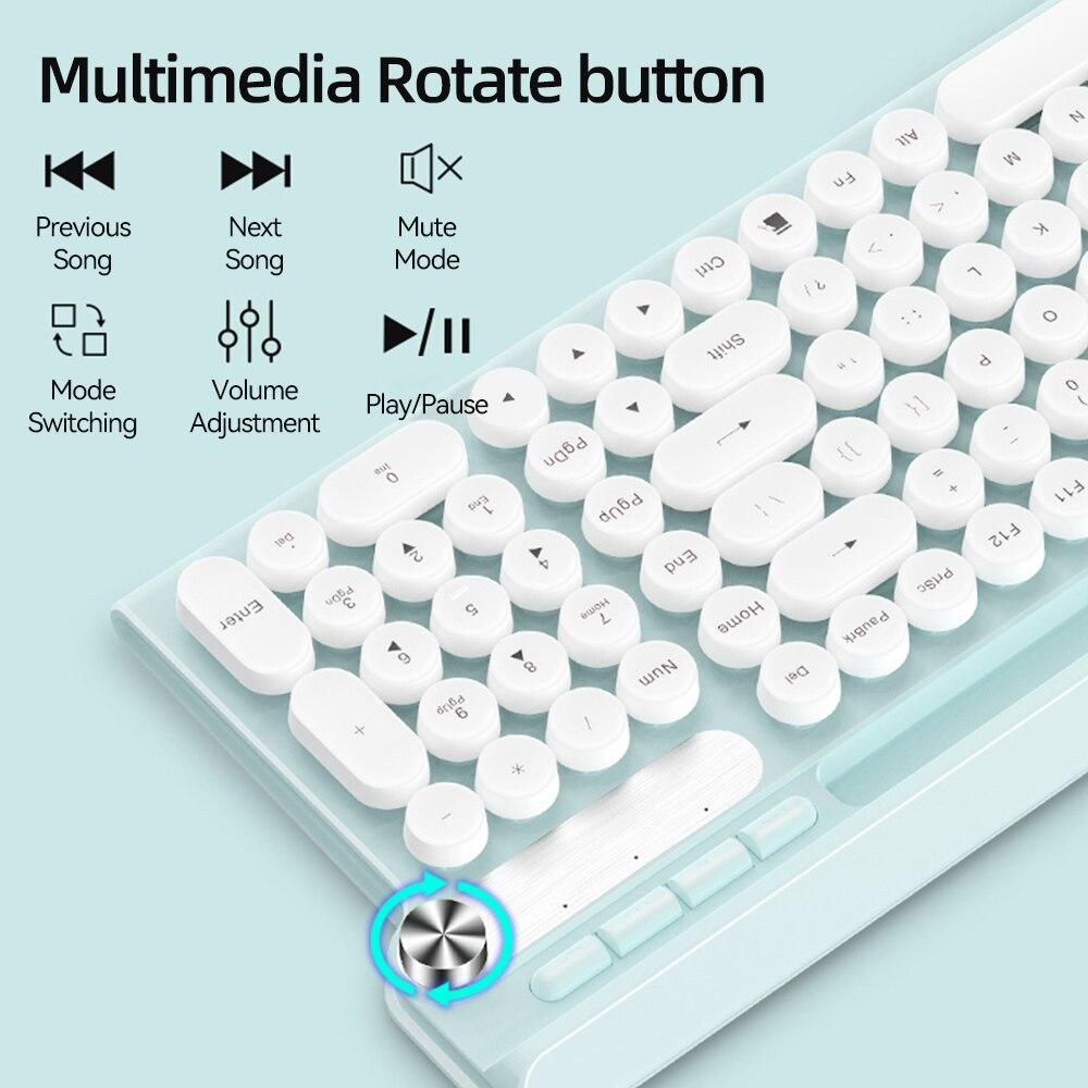 Cheap Waterproof Gaming Keyboard Retro Punk Round Keycap Keyboard USB ...