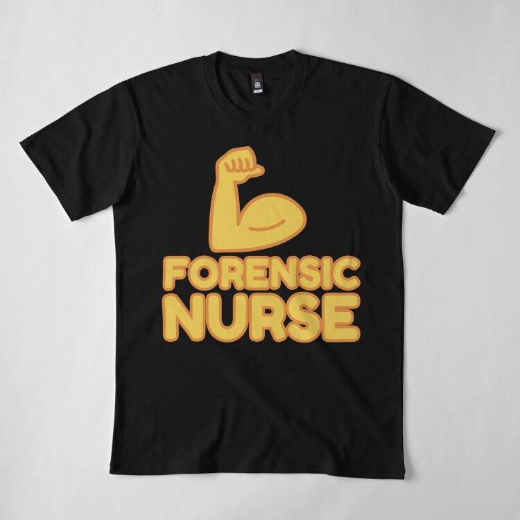 Buy Men Premium Cotton Harajuku T-Shirt Forensic Nurse Biceps Emoji ...