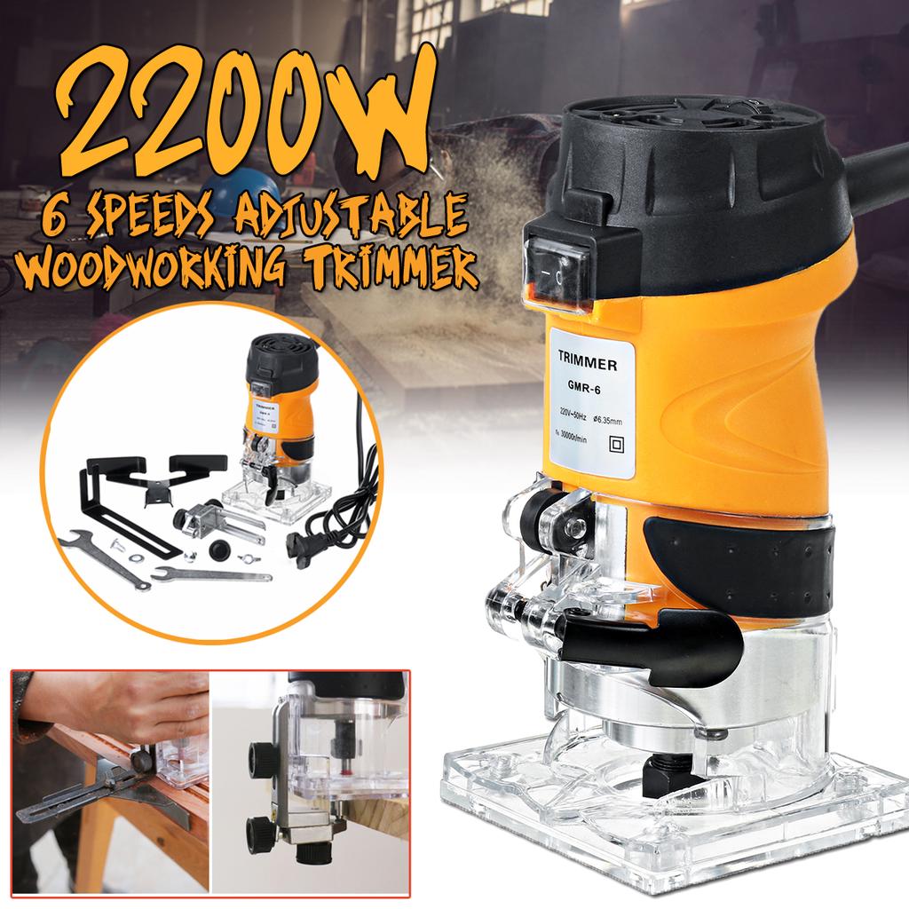 Buy 2200W 33000RPM Woodworking Electric Trimmer Wood Milling Engraving ...