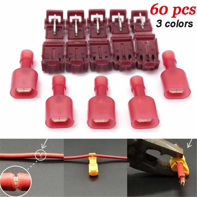 Buy 60pcs/set Practical Red T-Taps Electrical Insulated Quick Splice ...