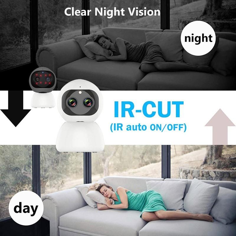 Buy 2.4G WIFI Indoor Camera 1080p Binocular 10xZoom AI Camera 200W ...