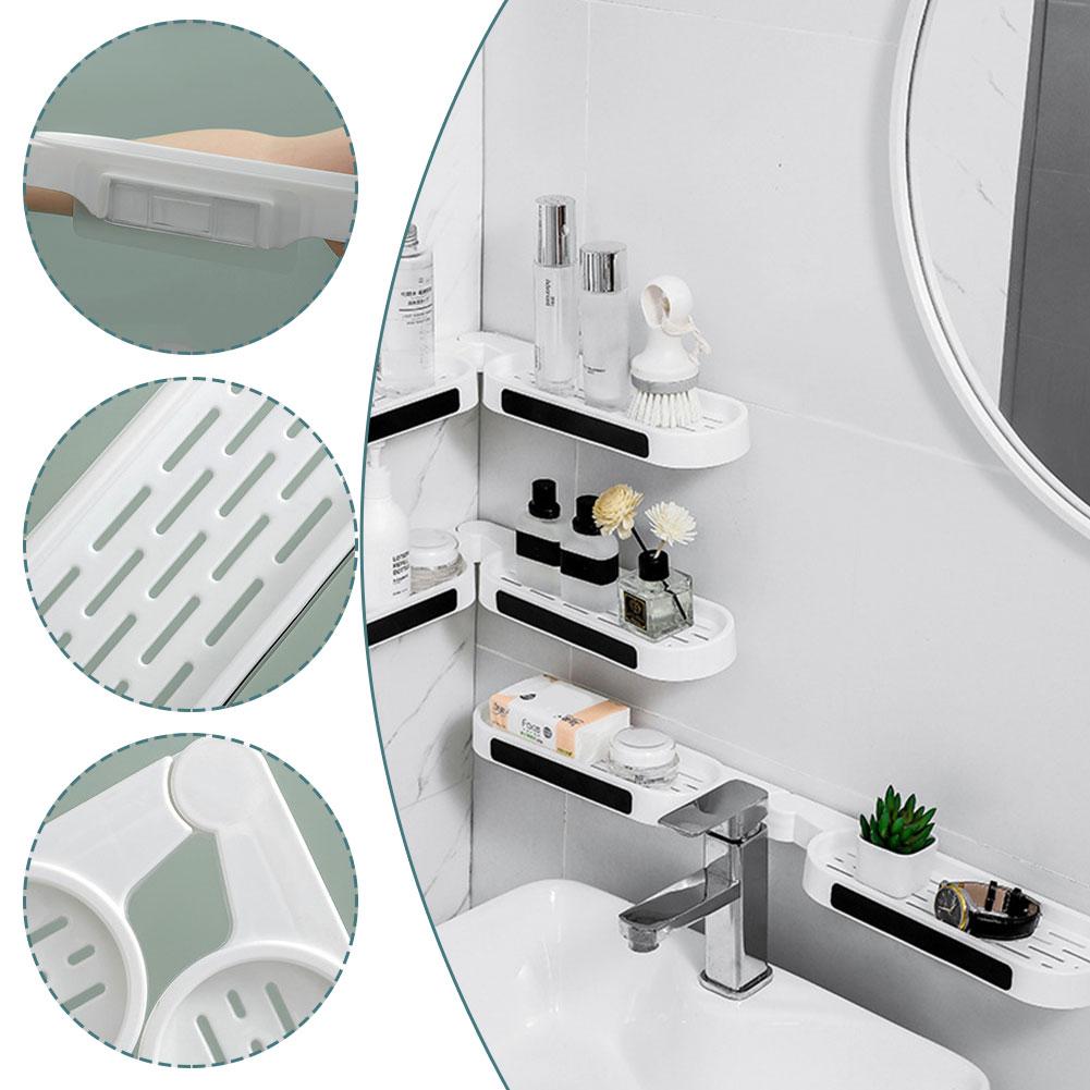Buy Adjustable Bathroom Shelves No-drill Corner Shelf Wall-mounted ...