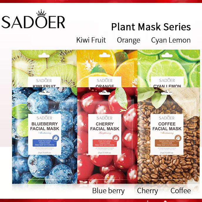 Buy 6pcs Natural Fruit Plant Facial Mask Moisturizing Oil-Control ...