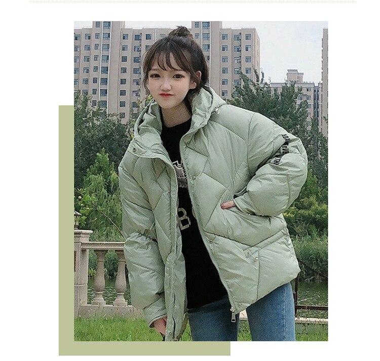 Buy Women's Short Winter Jacket Big Pocket Shiny Hooded Windproof Down ...