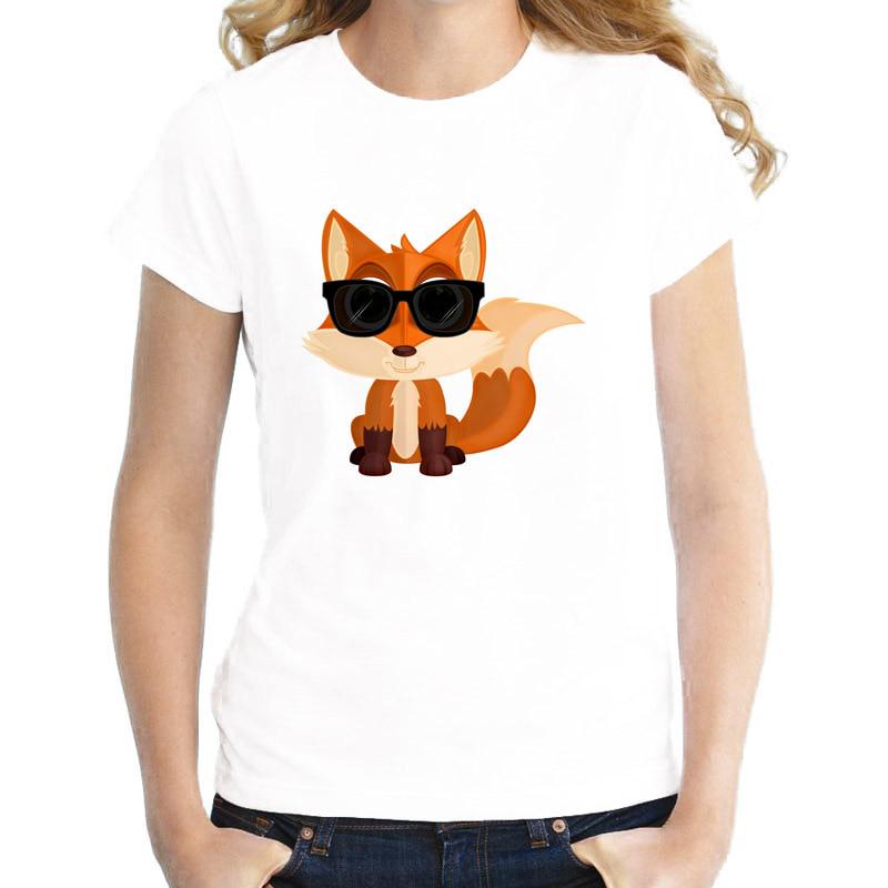 Buy Fox Funny Harajuku Tshirt Girl Fashion Women Short Sleeve T Shirt ...