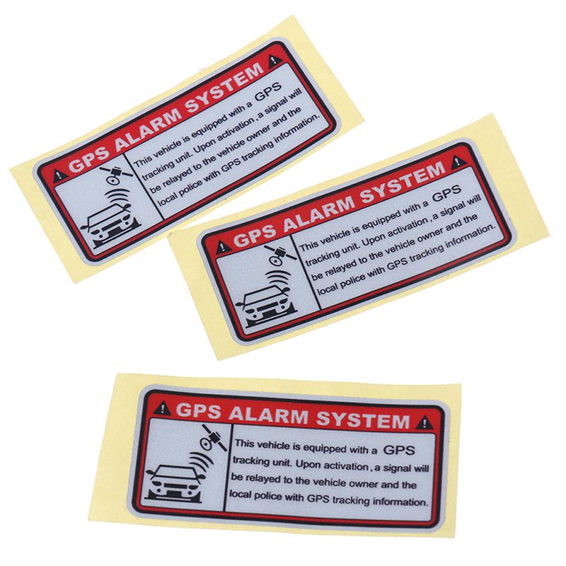 Buy 3Pcs Car Decals Warning Letters GPS Alarm Security System ...