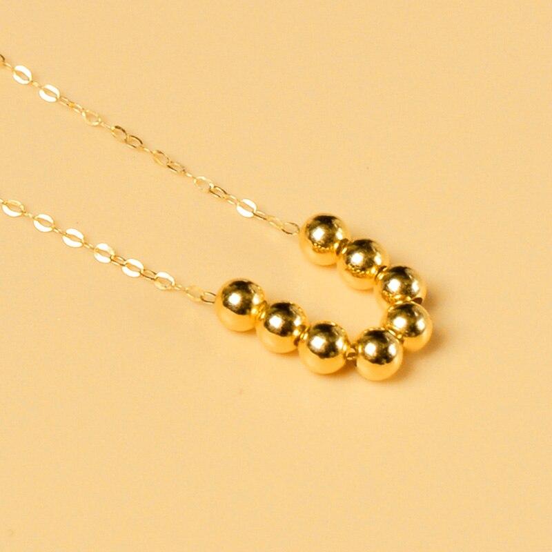 Buy Pure 18K Gold Necklace Pendant AU750 Small Gold Ball 3mm Necklace ...