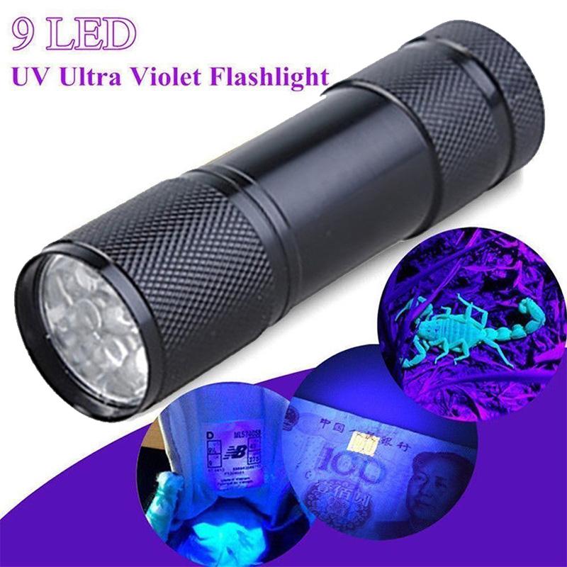Satın alın 9LED UV Ultraviolet Torch Flashlight UV lamp 3AAA Detector Torch Light Mini With Zoom ...