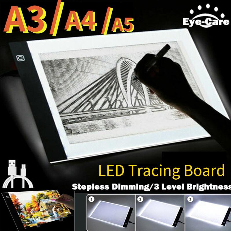 Buy 2022 New A3 A4 A5 Tracing LED Copy Board Light Box Ultra-Thin 3 Level Dimmable USB Power ...