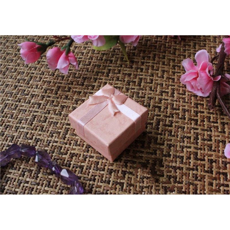 Buy 5pcs Square Small Gift Box with Bowknot Decor for Ring Earrings ...