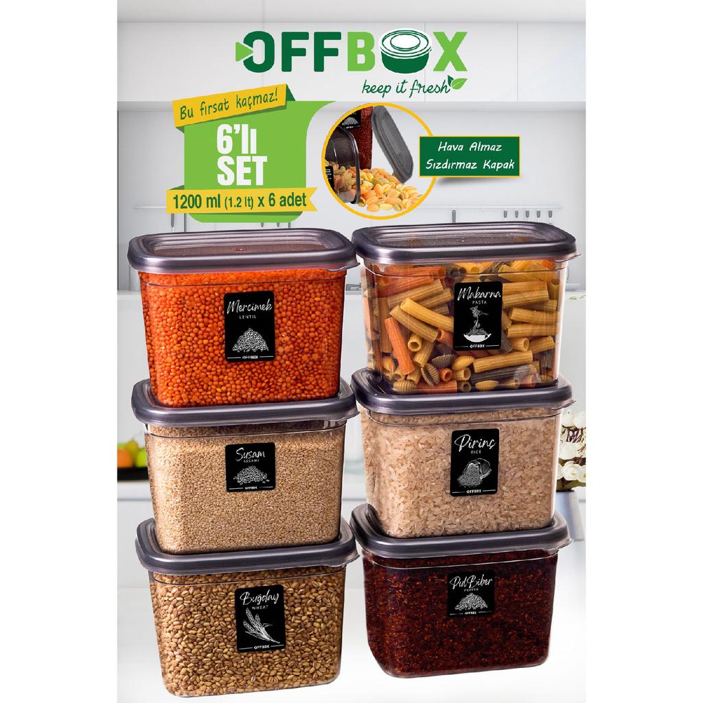 Cheap 6-piece Rectangular Provisions Pulses Storage Container Set 1.2 ...