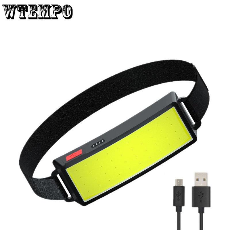 Satın alın 1/2PCS COB LED Headlight Flashlight 3 Mode USB Rechargeable ...