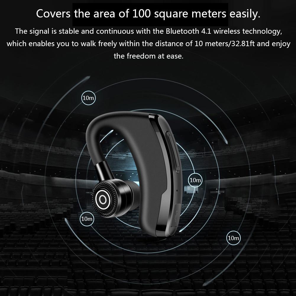 Buy V9 Business Headset Handsfree Wireless Bluetooth Earphone Stereo With Mic Headphones at ...