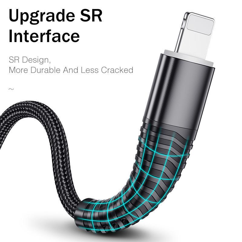 Buy ROCK USB Cable for iPhone Charger Data Sync USB 3A Charging Cable ...