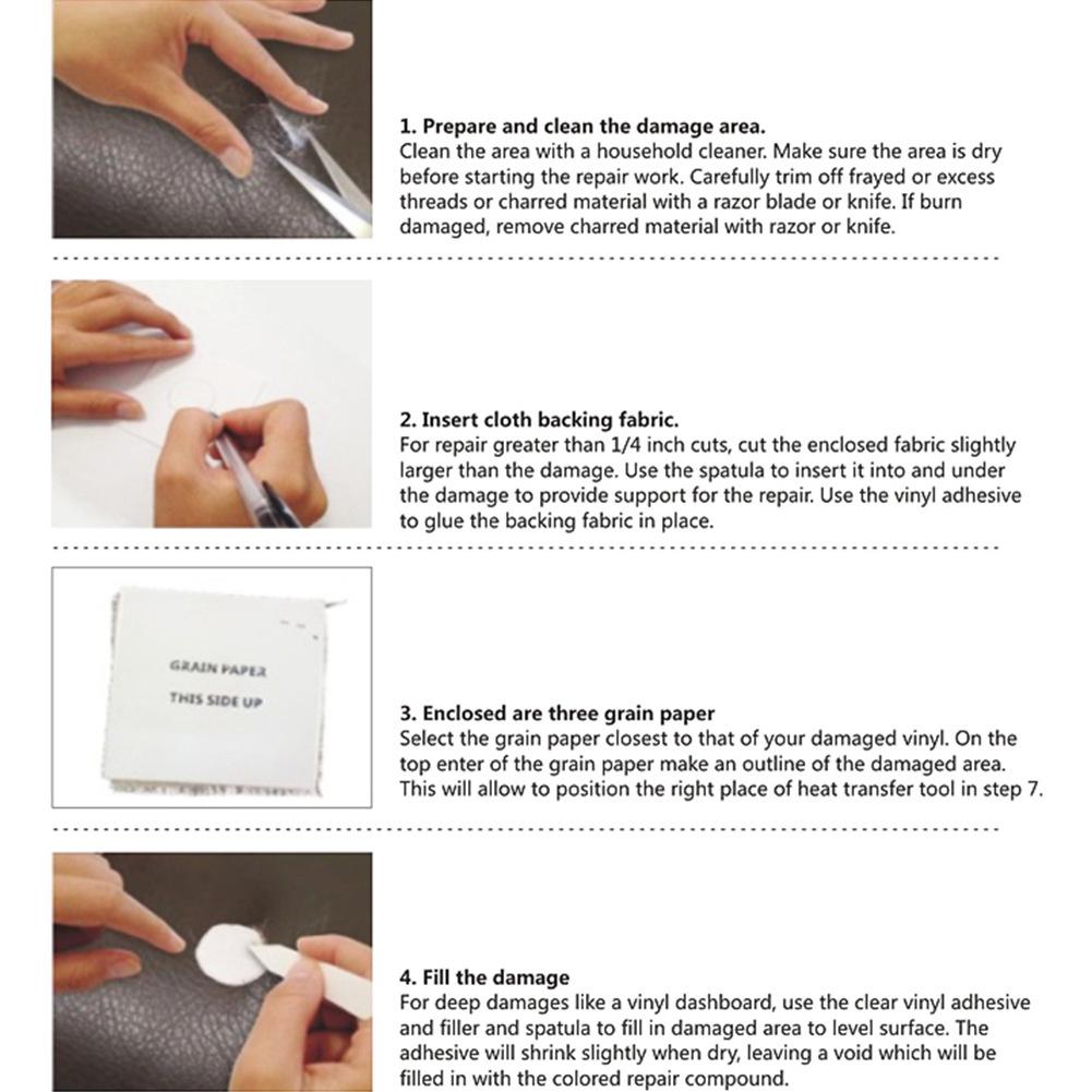 Buy Visbella Leather Vinyl Repair Kit Auto Car Seat Sofa Coats Holes ...