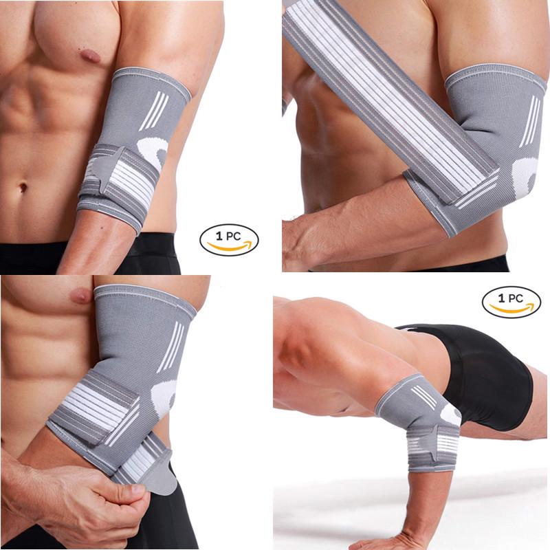 Buy Men Womens Compression Elbow Brace Elastic Breathable Fabric ...